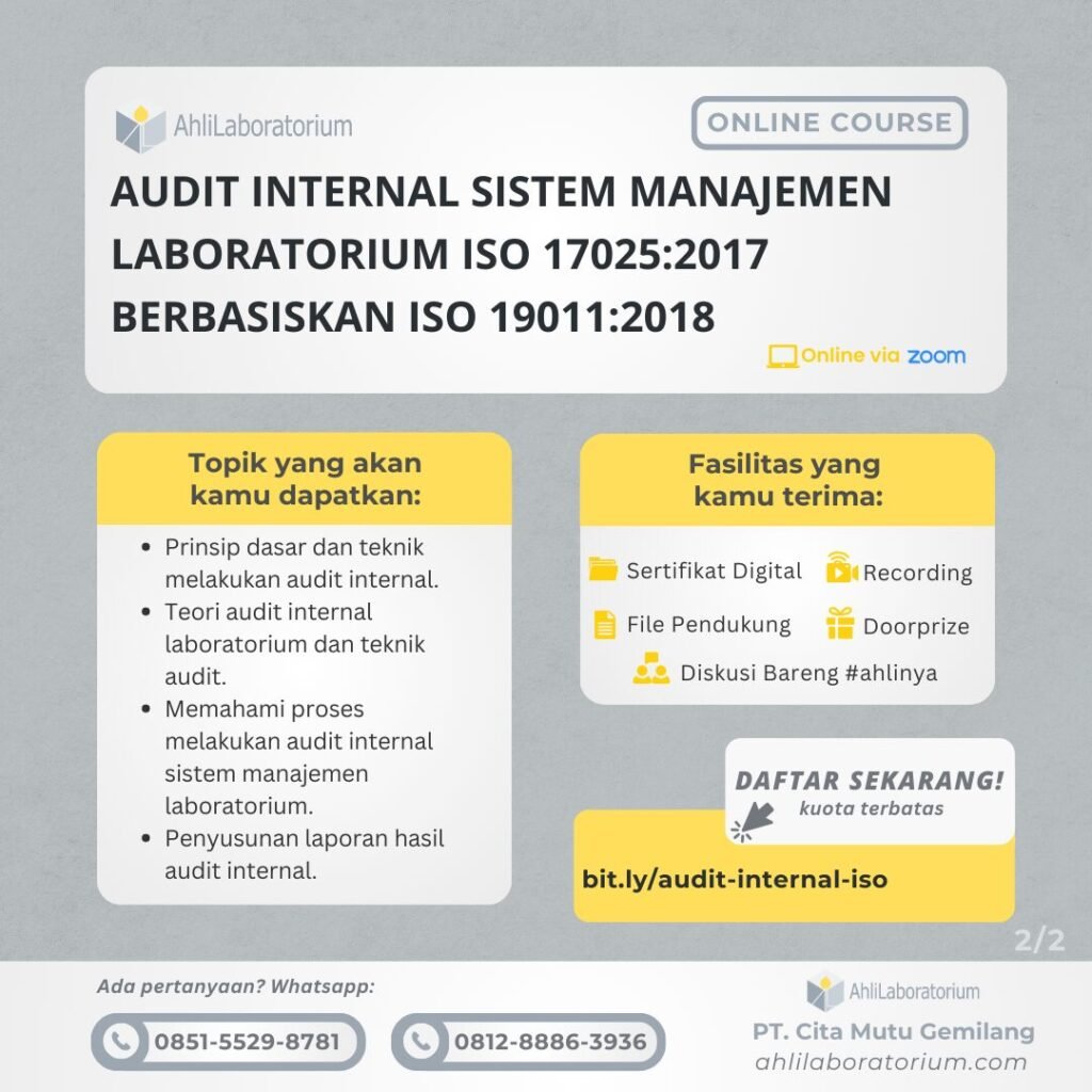 Audit Internal Sistem Manajemen Laboratorium ISO 17025:2017 Berbasiskan ...