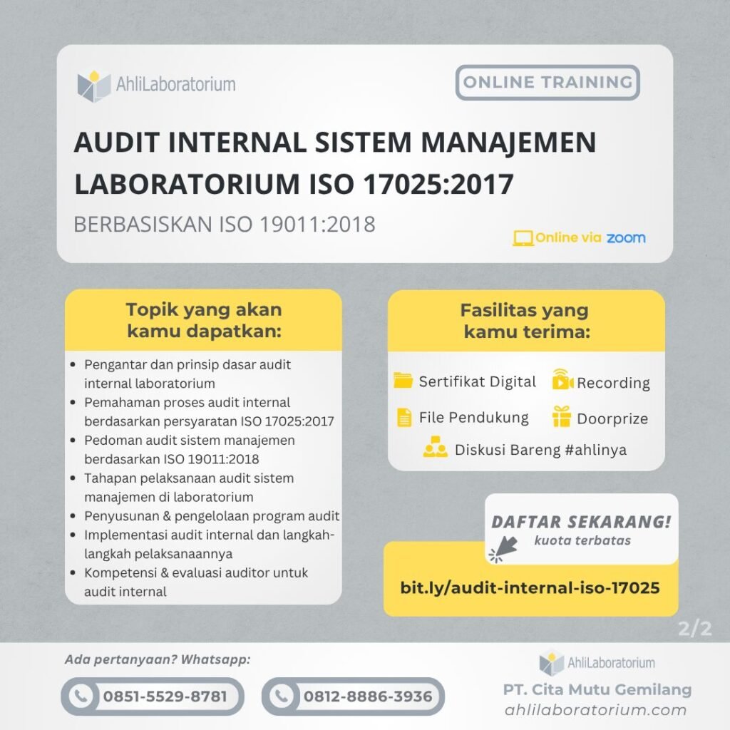 Audit Internal Sistem Manajemen Laboratorium ISO 17025:2017